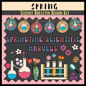 Science Themed Bulletin Board Kit Classroom Door Decor Spring Bulletin ...