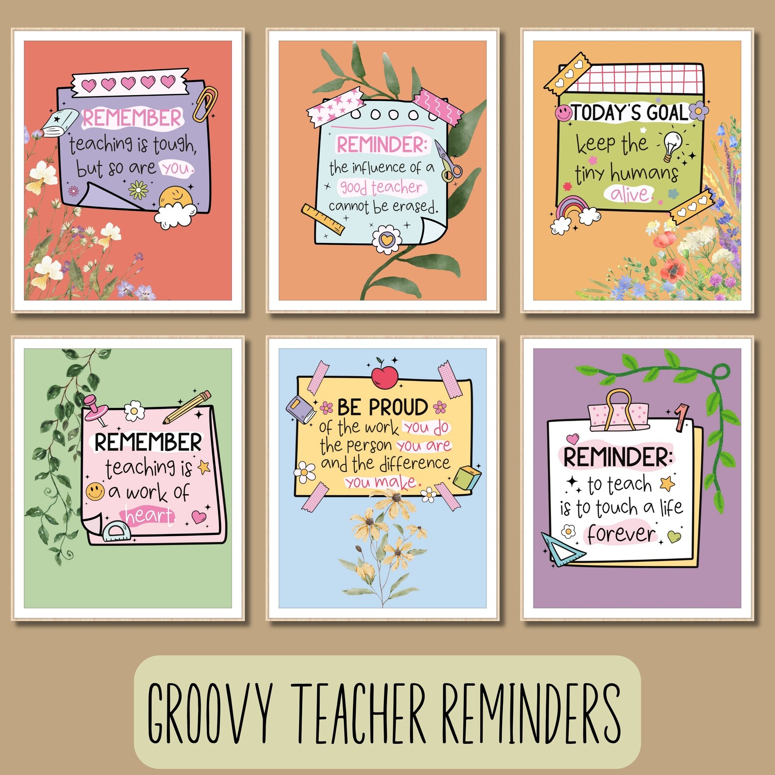 Teacher Daily Reminders Printable Set Classroom Decor Bulletin Board ...