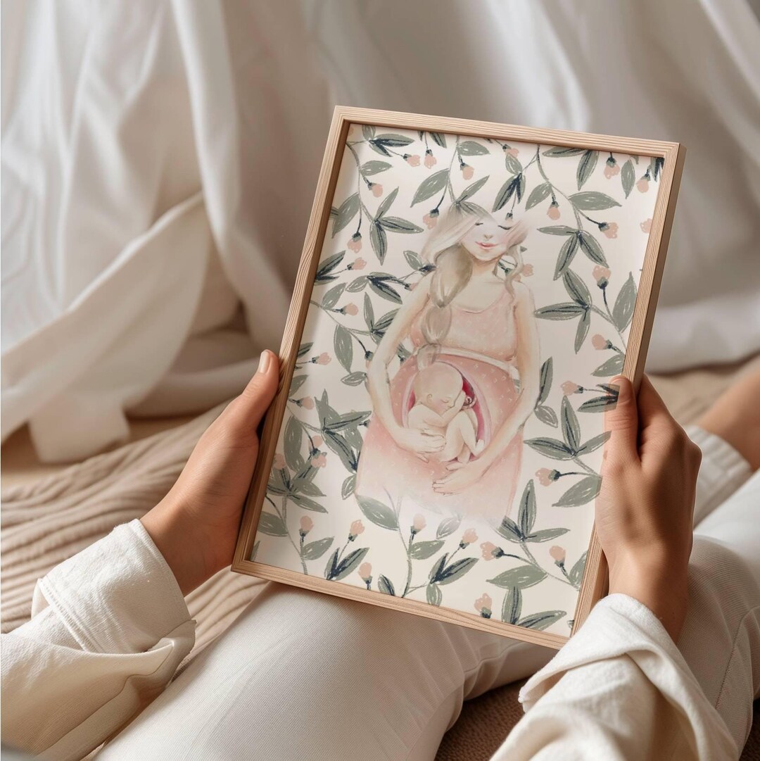 Motherhood Print Pregnant Woman Art Pregnancy Art Pregnancy Print ...