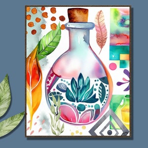 Science Wall Prints, Boho Watercolor Prints, Boho Classroom Wall Art ...