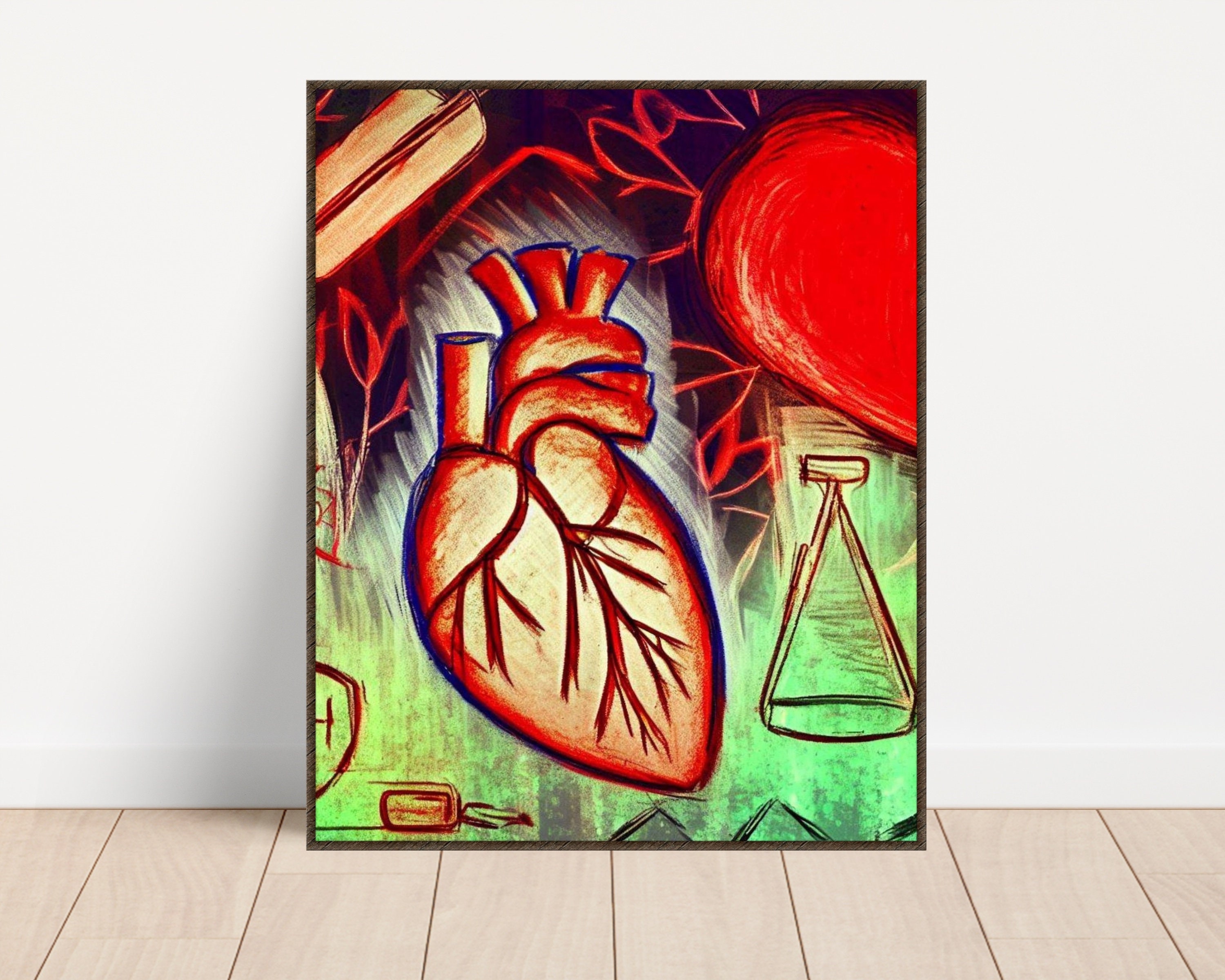 Science Gallery Wall Art Set, Brain, Lungs, Heart, Anatomical Wall Art ...