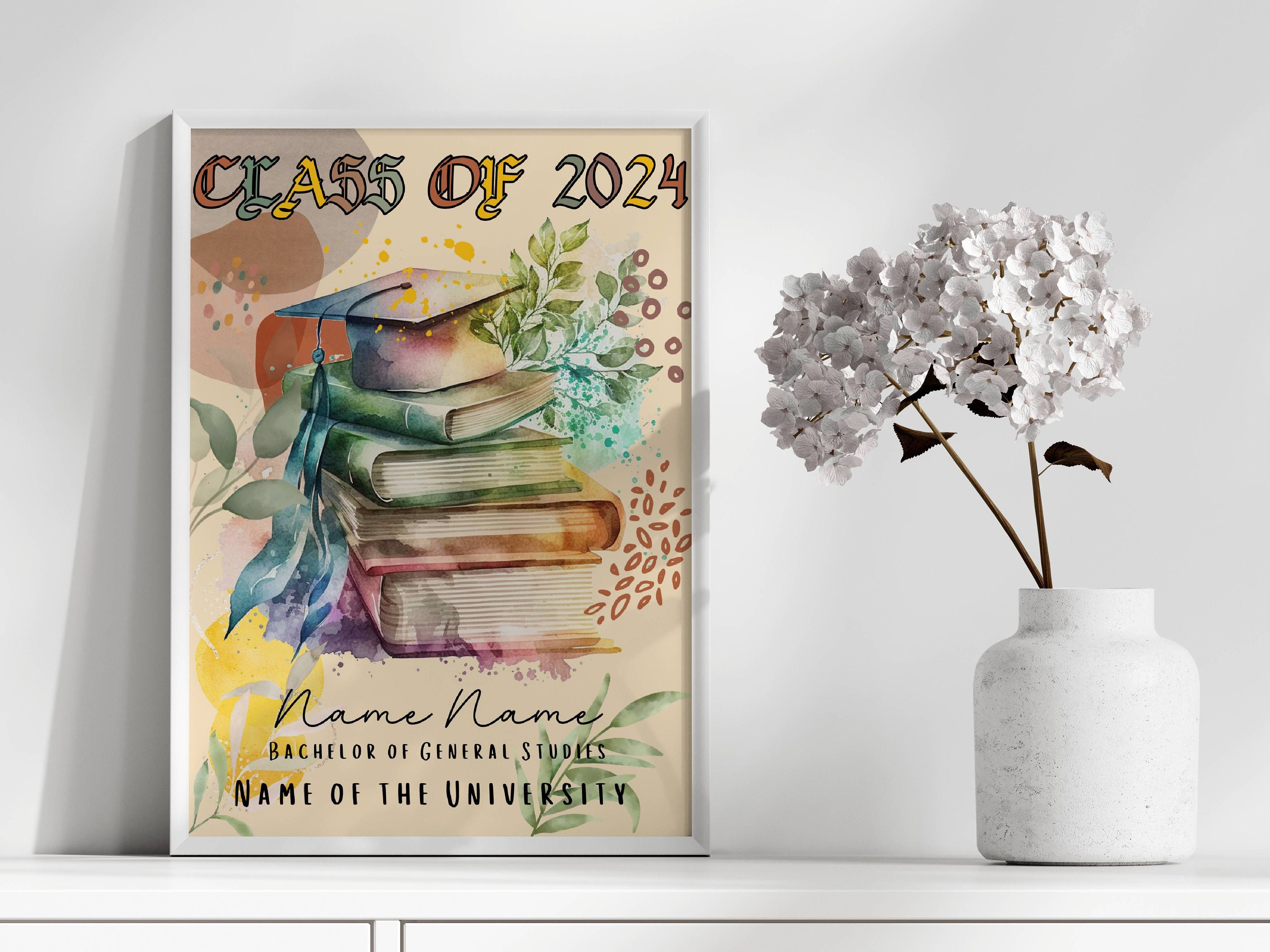 Custom Graduation Print Phd Graduate Gift Office Decor Personalized ...