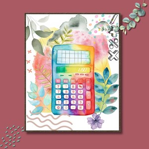 Math Wall Prints, Boho Watercolor Prints, Boho Classroom Wall Art ...