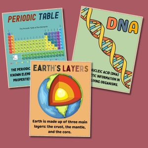 Science Class Posters Set of 12 Middle School Science Posters High ...