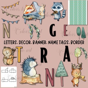 Woodland Animals Bulletin Board Middle School Decor Elementary Decor ...