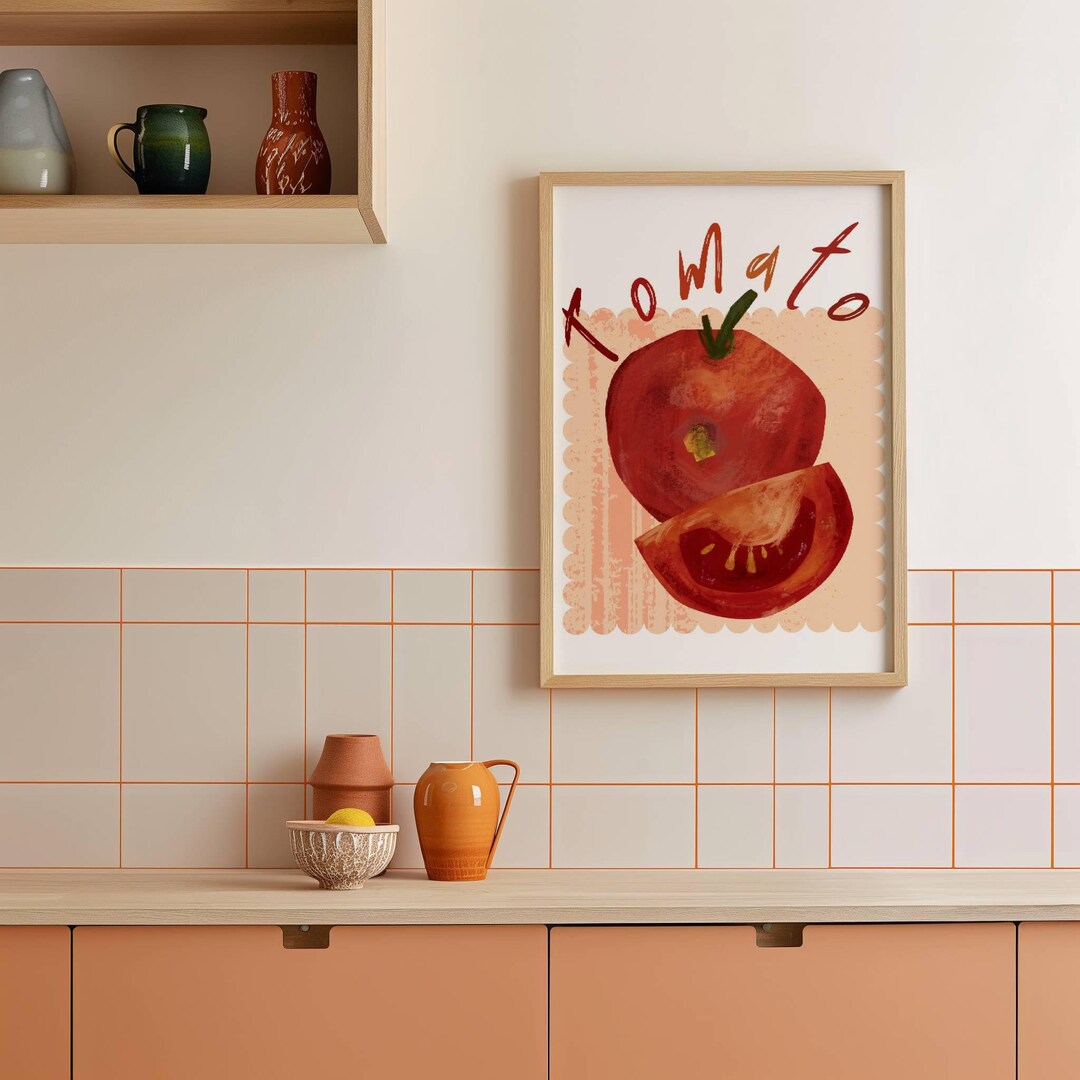 Tomato Art Print for Kitchen Decor Food Art Print Trendy Tomato Poster ...