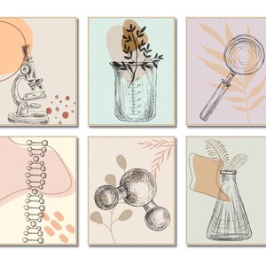 Science Wall Prints, Boho Watercolor Prints, Boho Classroom Wall Art ...