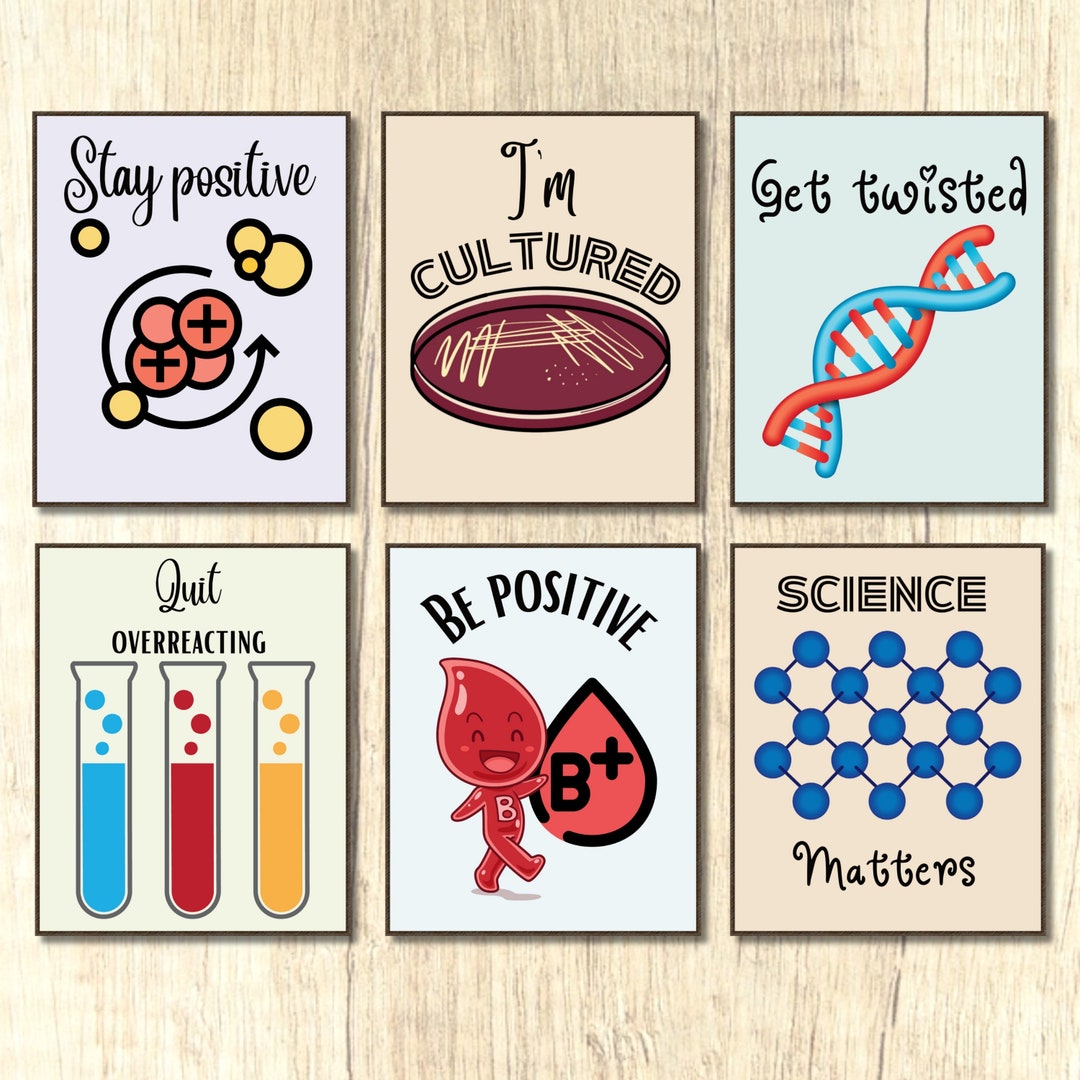 Science Wall Prints, Punny Science Poster, Classroom Decor, Laboratory ...