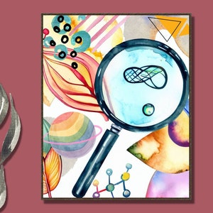 Science Wall Prints, Boho Watercolor Prints, Boho Classroom Wall Art ...