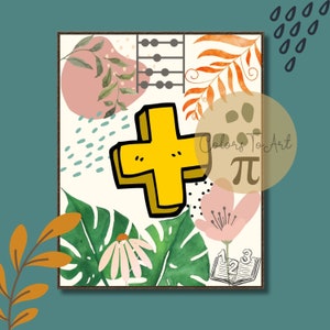 Math Wall Prints Watercolor Prints Classroom Wall Art Set of ...
