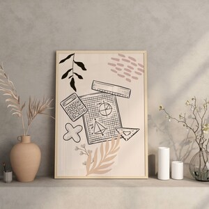 Math Printable Posters Math Bulletin Board Kit Math Boho Wall Art Set ...