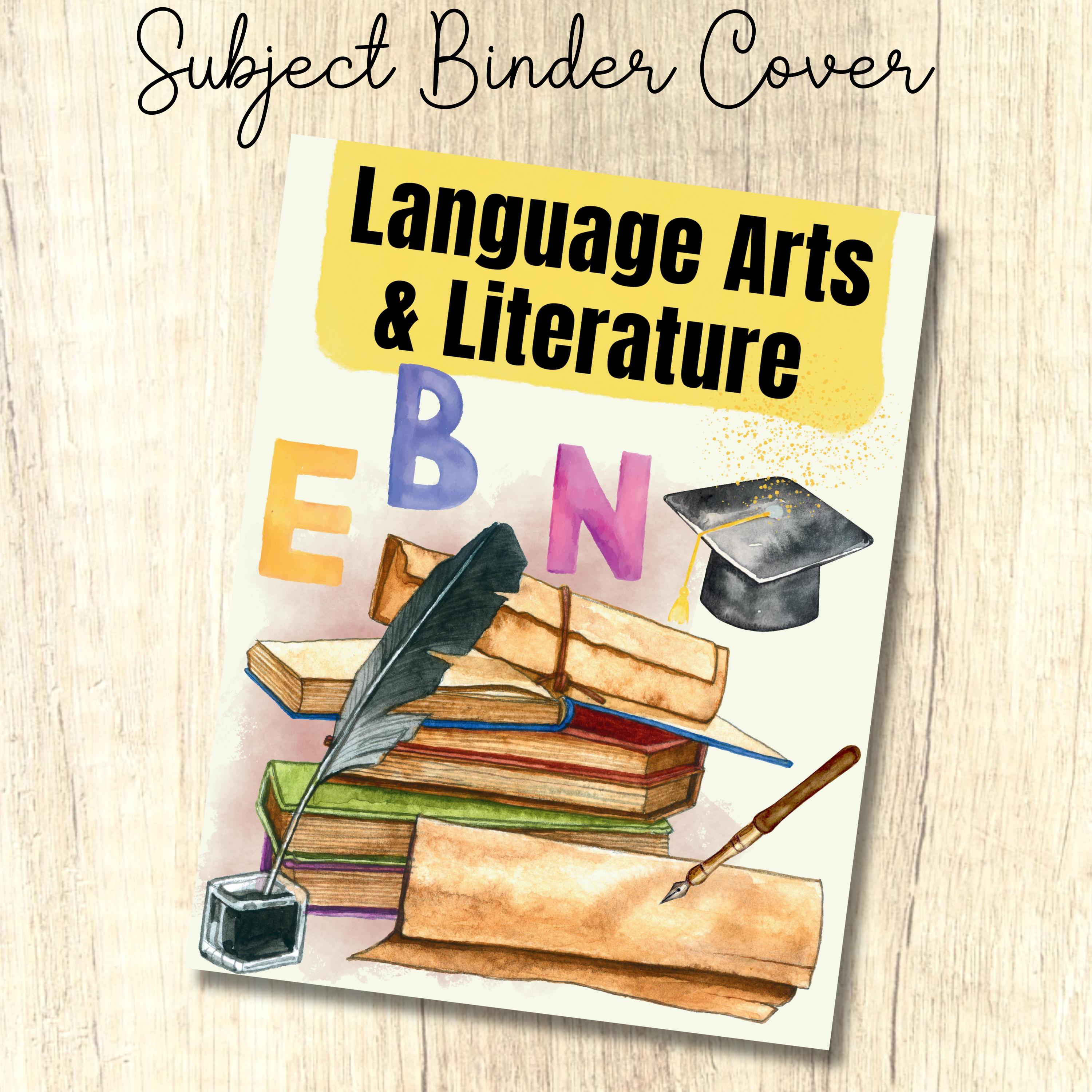 Language Arts & Literature Subject Binder Cover Printable Back to ...