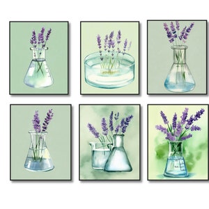 Printable Science Classroom Wall Art Set, Lavender Flower Artwork ...