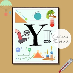 Physics Printable Science Printable Laboratory Art Middle School Decor ...