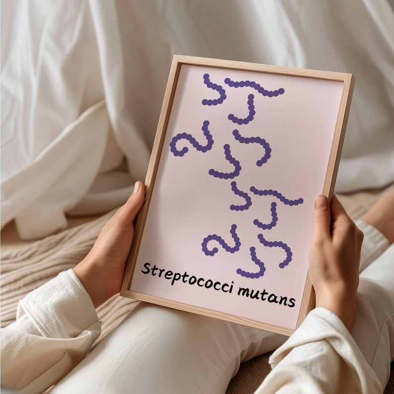 Dental Office Art Streptococcus Mutans Art Poster Bacteria Art Print ...
