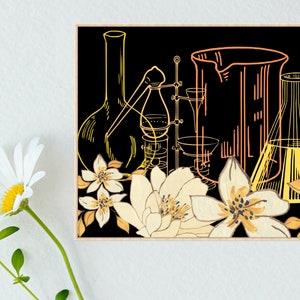 Chemistry Art Print Chemist Gift Classroom Poster Science Decor Beakers ...