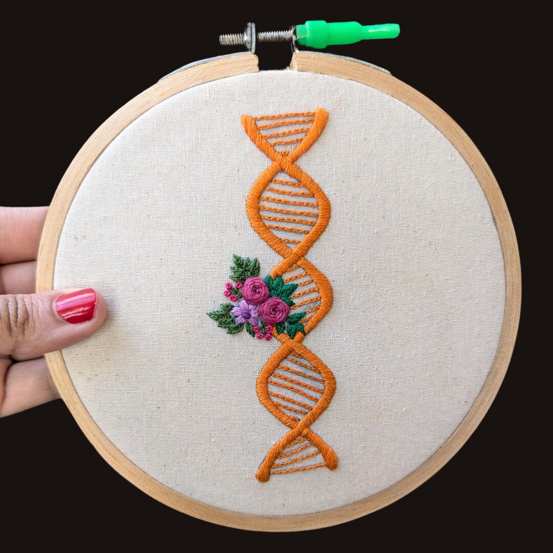 Embroidered Art Wall Decor Science Gift DNA Strand Wall Art Hand ...