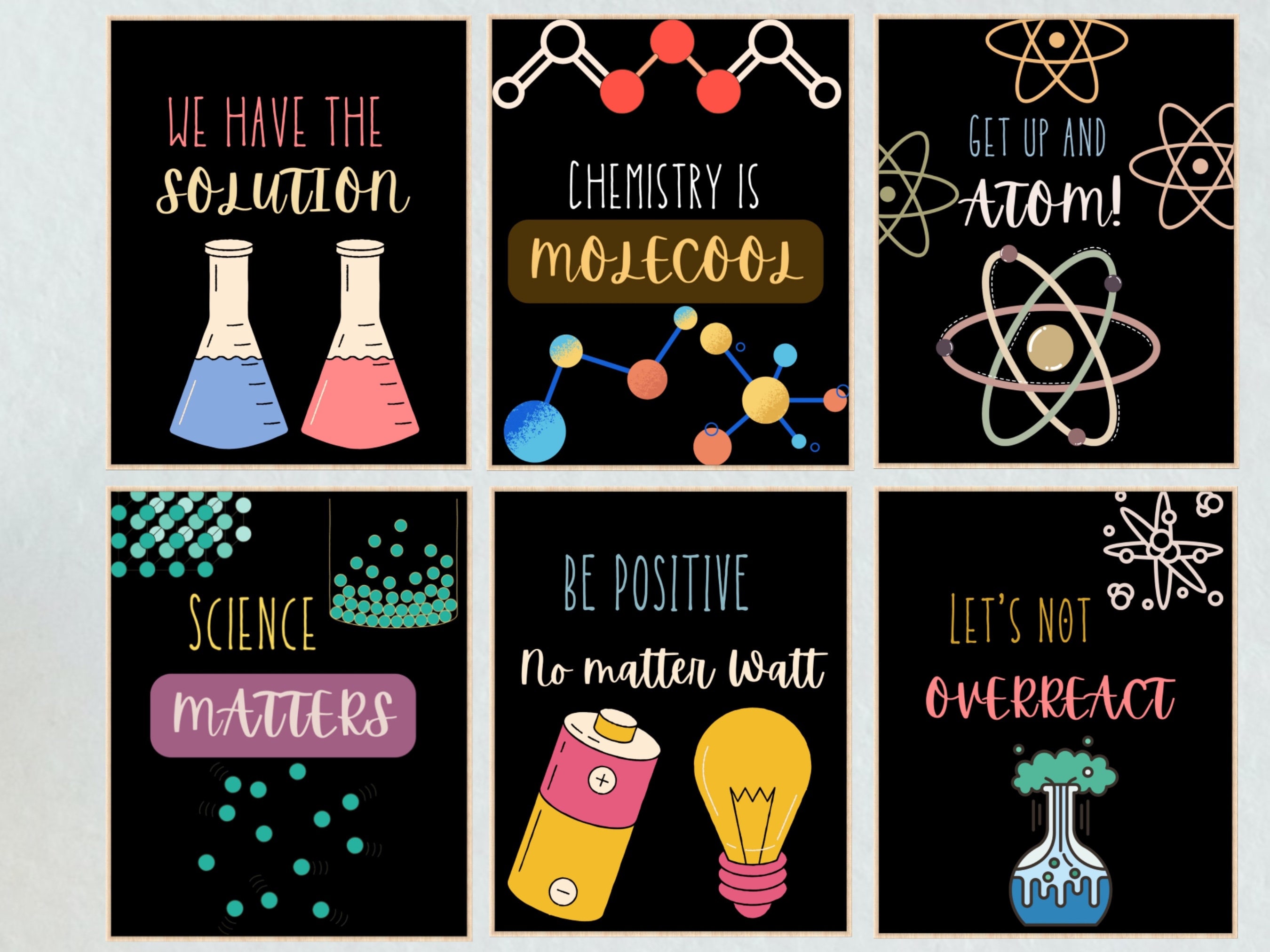 Chemistry Classroom Posters, Funny Science Puns (digital Download) - Etsy