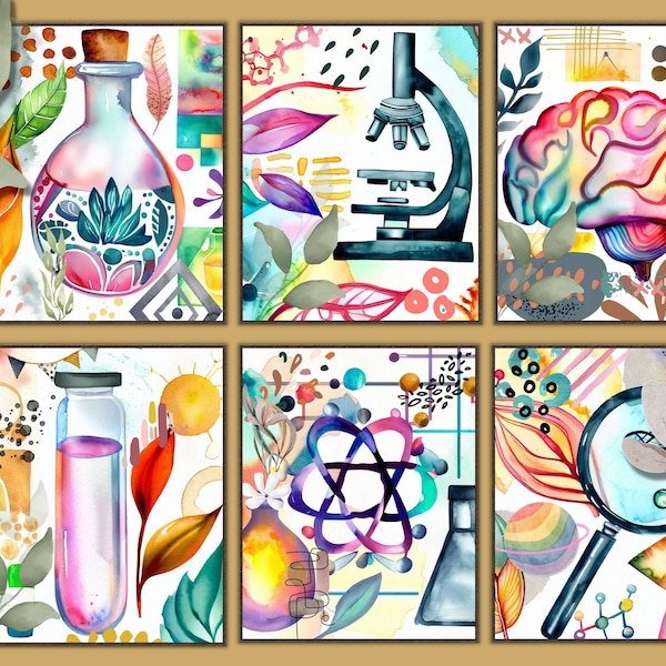Science Print, Chemistry Printable, Watercolor Art, Science Poster ...