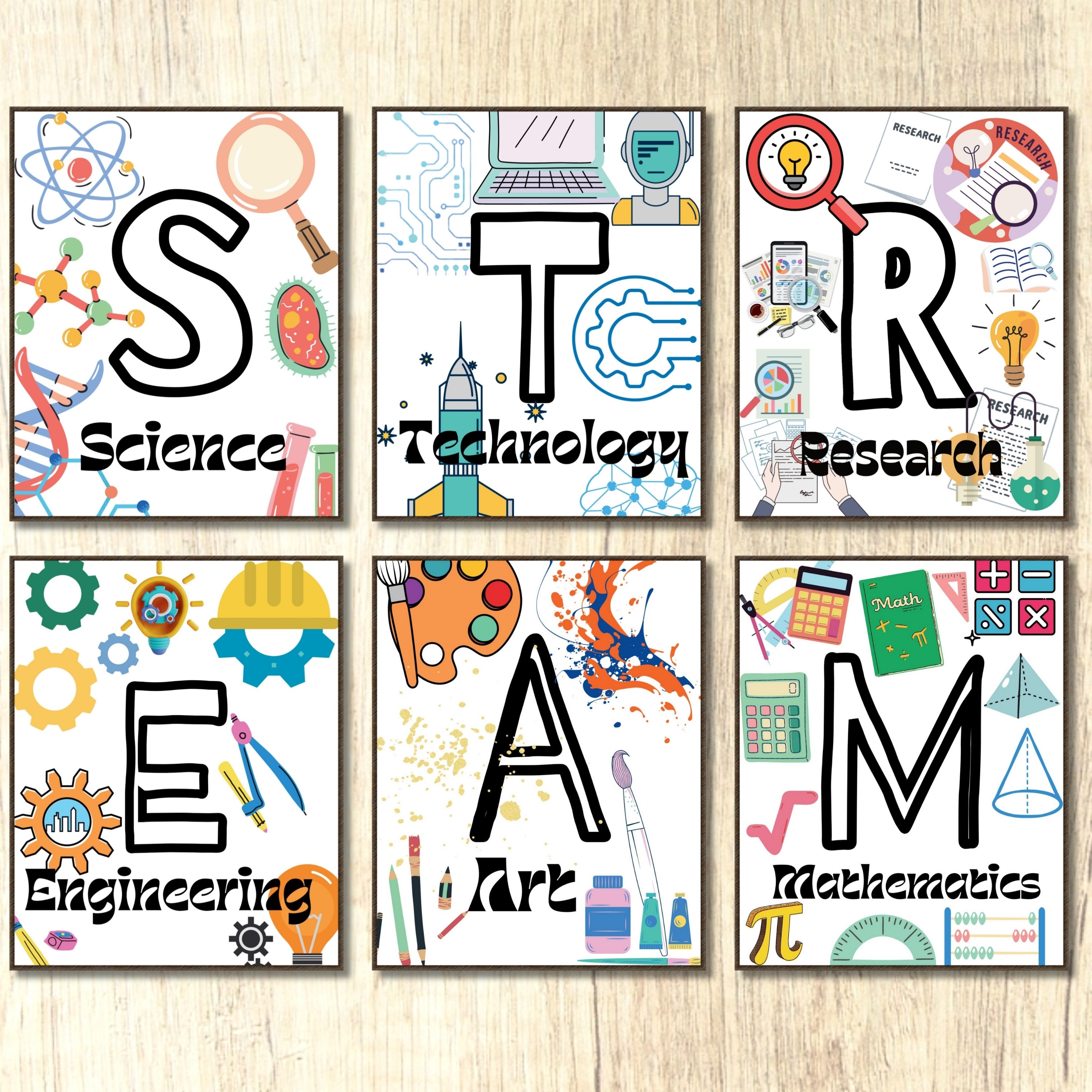 STREAM Educational Wall Decor Science Technology Research Engineering ...