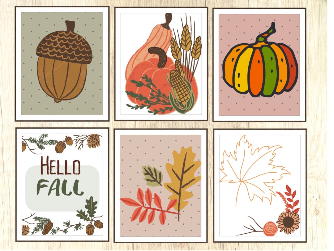6 Prints, Fall Wall Art, Autumn Gallery Wall Set, Fall Nature Posters ...