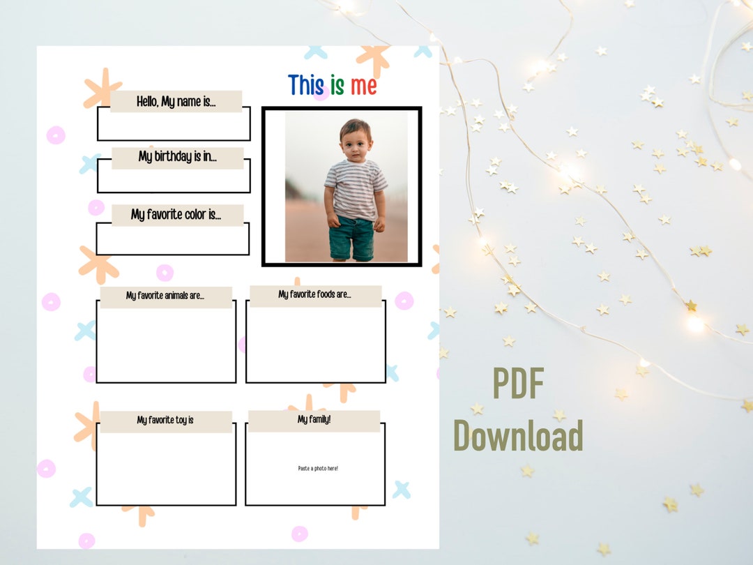 My Family, Preschool Activity, Homeschool Printable, Gift for Kid ...