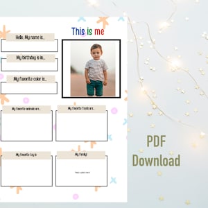 My Family, Preschool Activity, Homeschool Printable, Gift for Kid ...