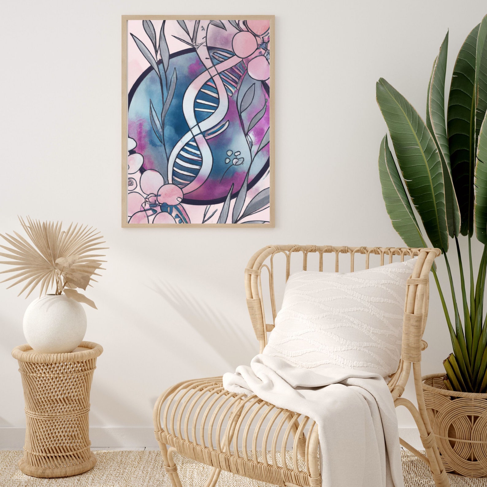 Science Print, DNA Printable, Watercolor Abstract, Science Poster ...