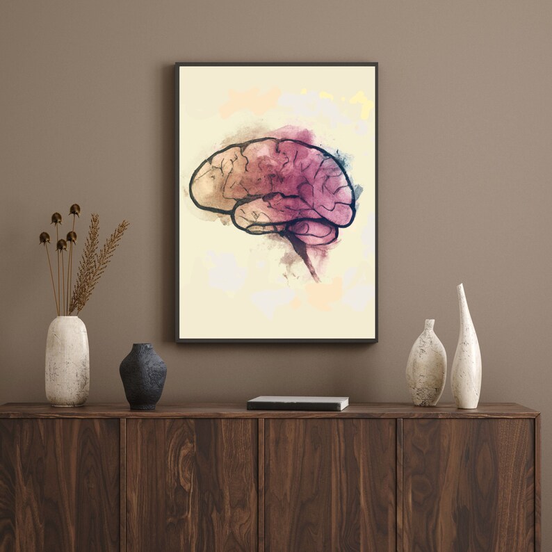 Human Brain Art Instant Download Neurology Art Classroom - Etsy