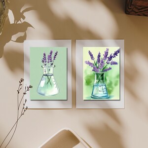 Printable Science Classroom Wall Art Set, Lavender Flower Artwork ...