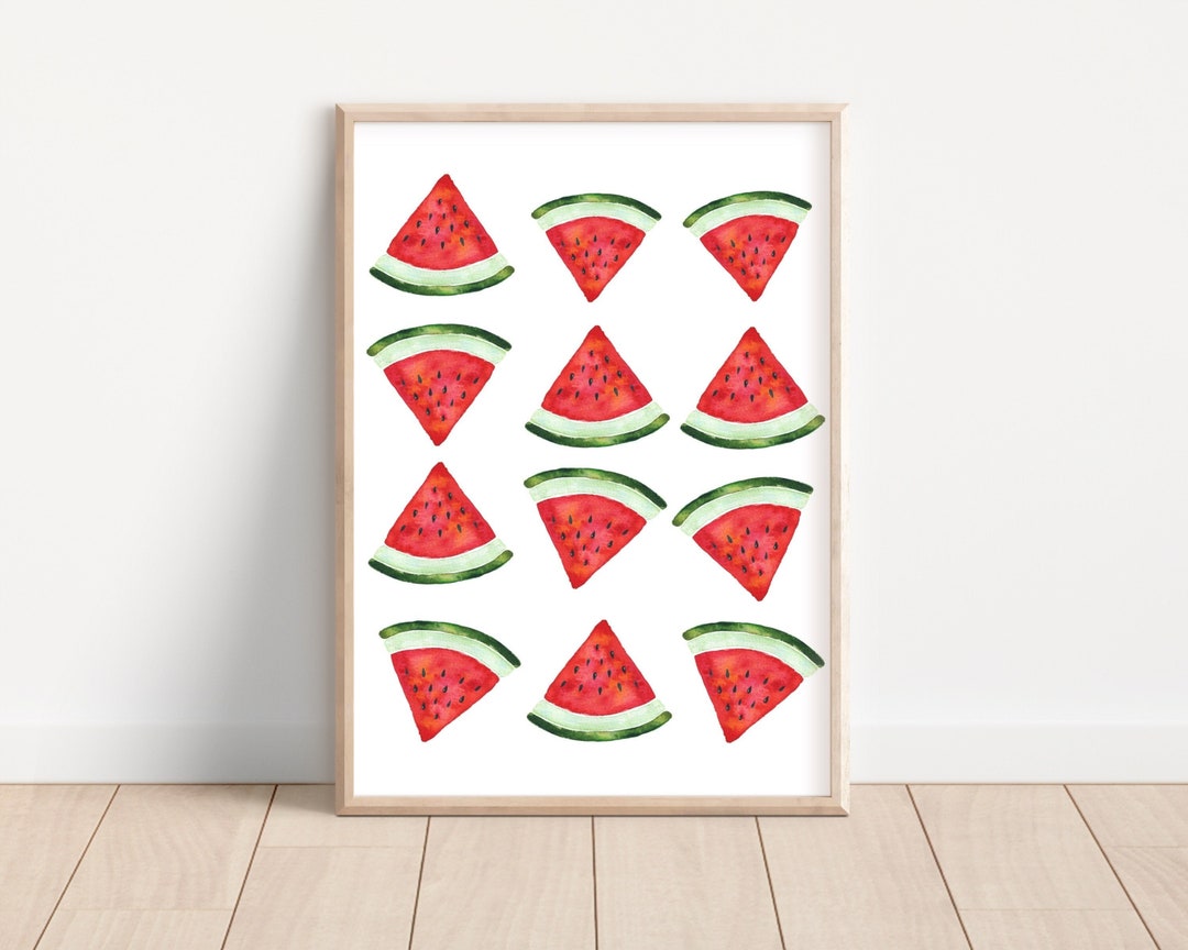 Watermelon Wall Print, Summer Printable, Watermelon Wall Decor, Fruit ...