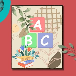 English Classroom Decor, Boho Watercolor Prints, Classroom Wall Art ...