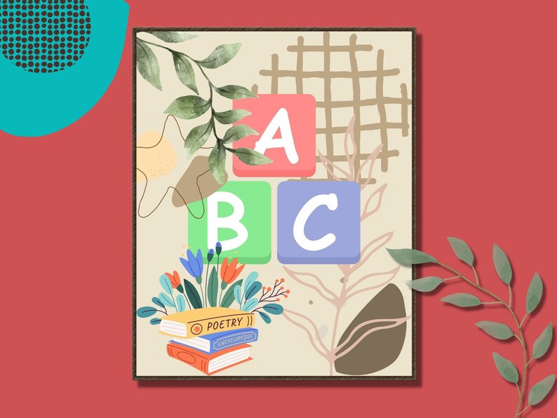 Boho Watercolor English Classroom Prints, Literature Wall Art (digital ...