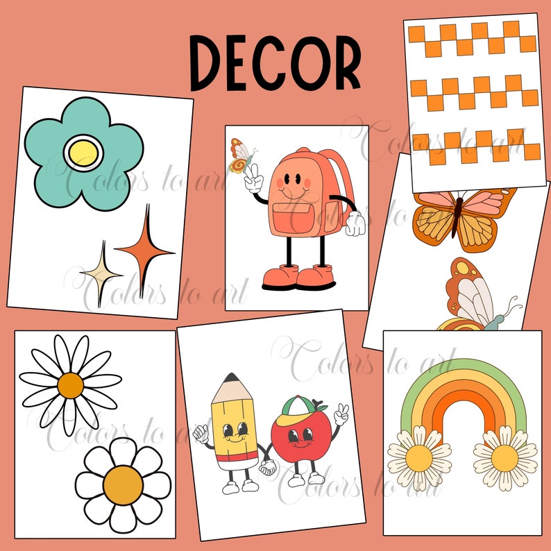 In Our Era Bulletin Board Kit Retro Groovy Classroom Decor Preschool ...