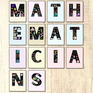 Mathematicians Posters Classroom Decor Back to School Math Bulletin ...