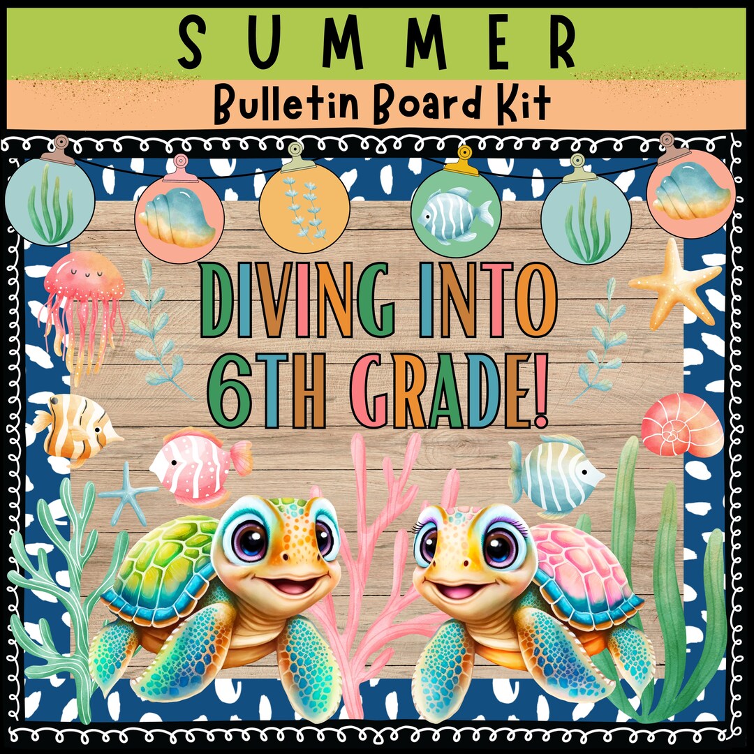 6th Grade Bulletin Board Kit Summer Bulletin Board Ocean Theme ...