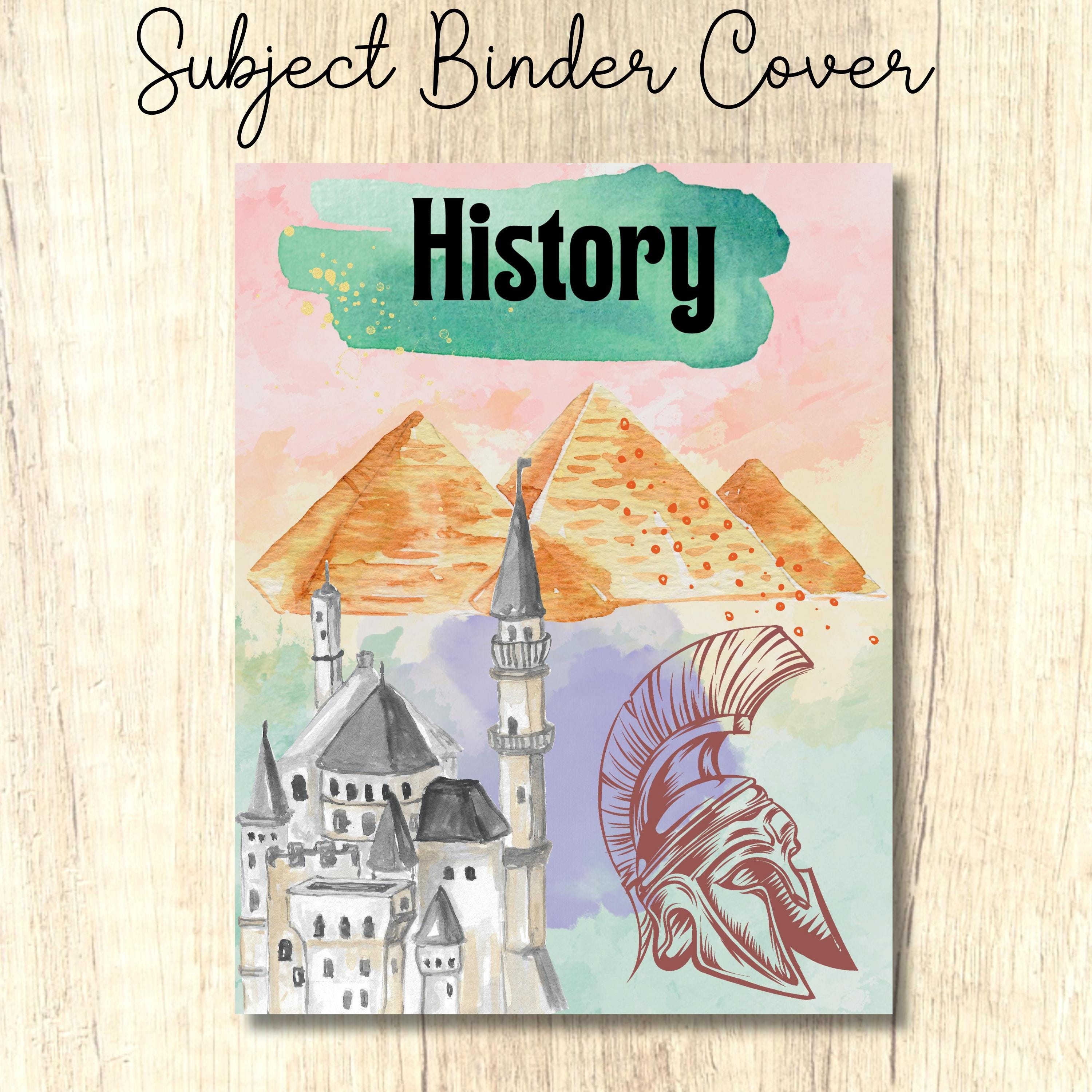 History Subject Binder Cover Printable Back to School Teacher Binder ...