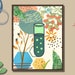 Science Wall Prints, Boho Watercolor Prints, Green Prints, Boho ...