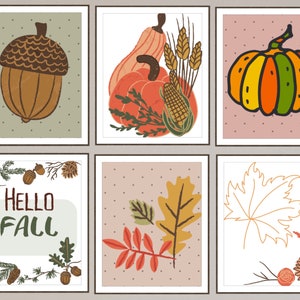 6 Prints, Fall Wall Art, Autumn Gallery Wall Set, Fall Nature Posters ...