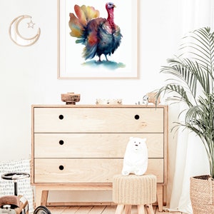 Thanksgiving Decor, Turkey Art Print, Watercolor Painting, Thanksgiving ...