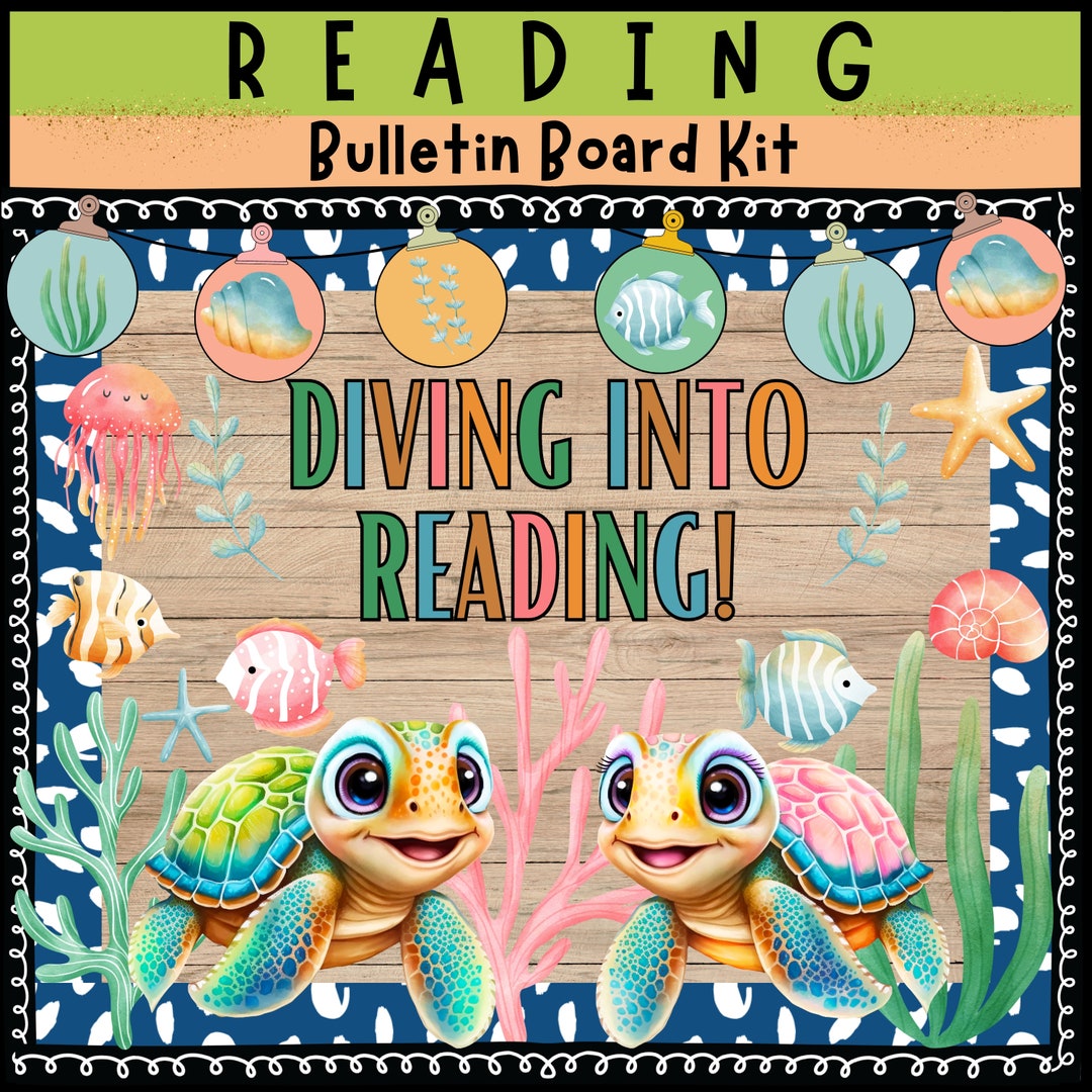 Reading Bulletin Board Kit Library Bulletin Board Classroom Printable ...