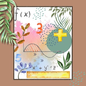 Math Wall Prints, Boho Watercolor Prints, Boho Classroom Wall Art ...