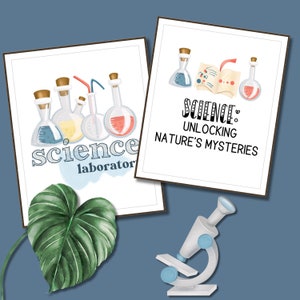 Science Classroom Poster Set Home School Decor Classroom Decor High ...