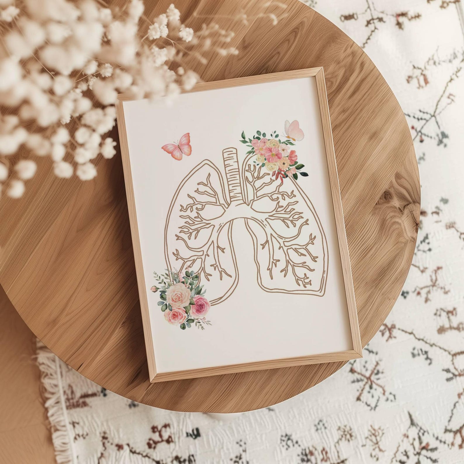 Science Art Print Lungs Print Anatomy Wall Art Yoga Studio Decor ...