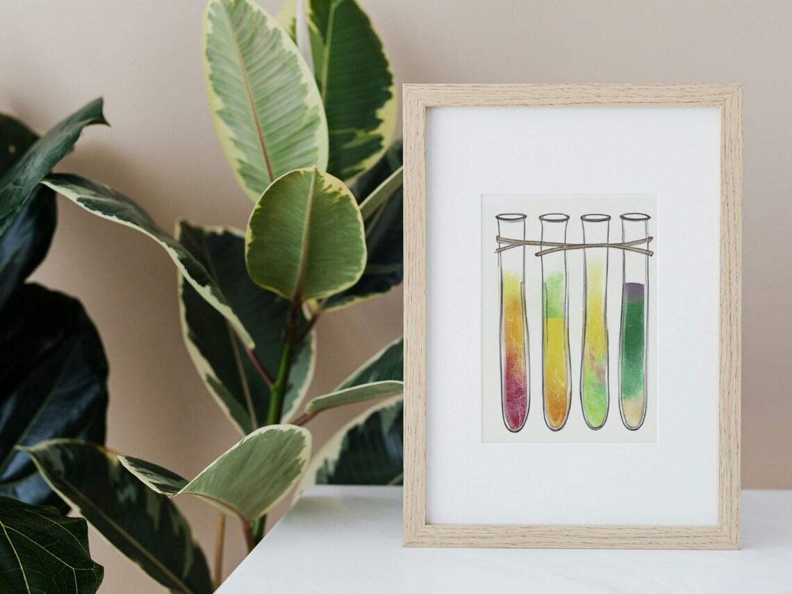 Science Lab Watercolor Print Watercolor Boho Classroom Decor - Etsy