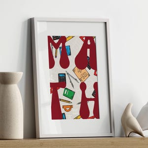 Math Poster Classroom Decor Math Decor Math Wall Art Retro Math Poster ...