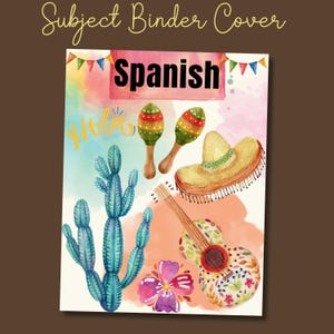 Spanish Subject Binder Cover Printable Back to School Teacher Binder ...