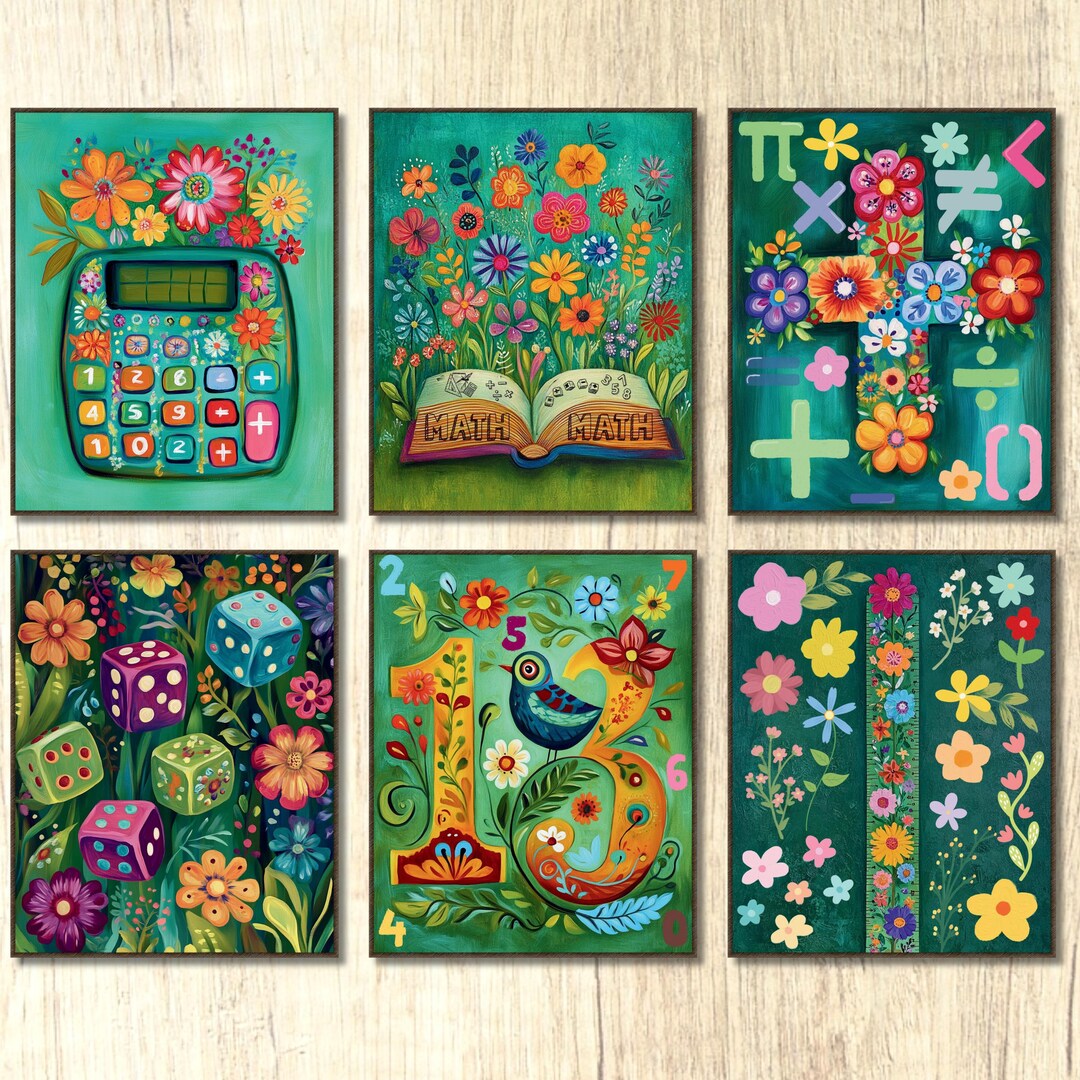 Math Classroom Poster Set Kids Home School Decor - Etsy