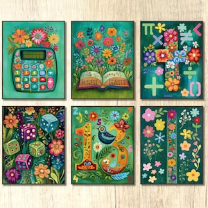 Math Classroom Poster Set Kids Home School Decor - Etsy