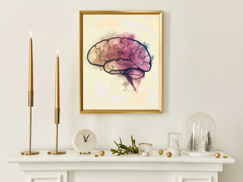 Human Brain Art Instant Download Neurology Art Classroom - Etsy